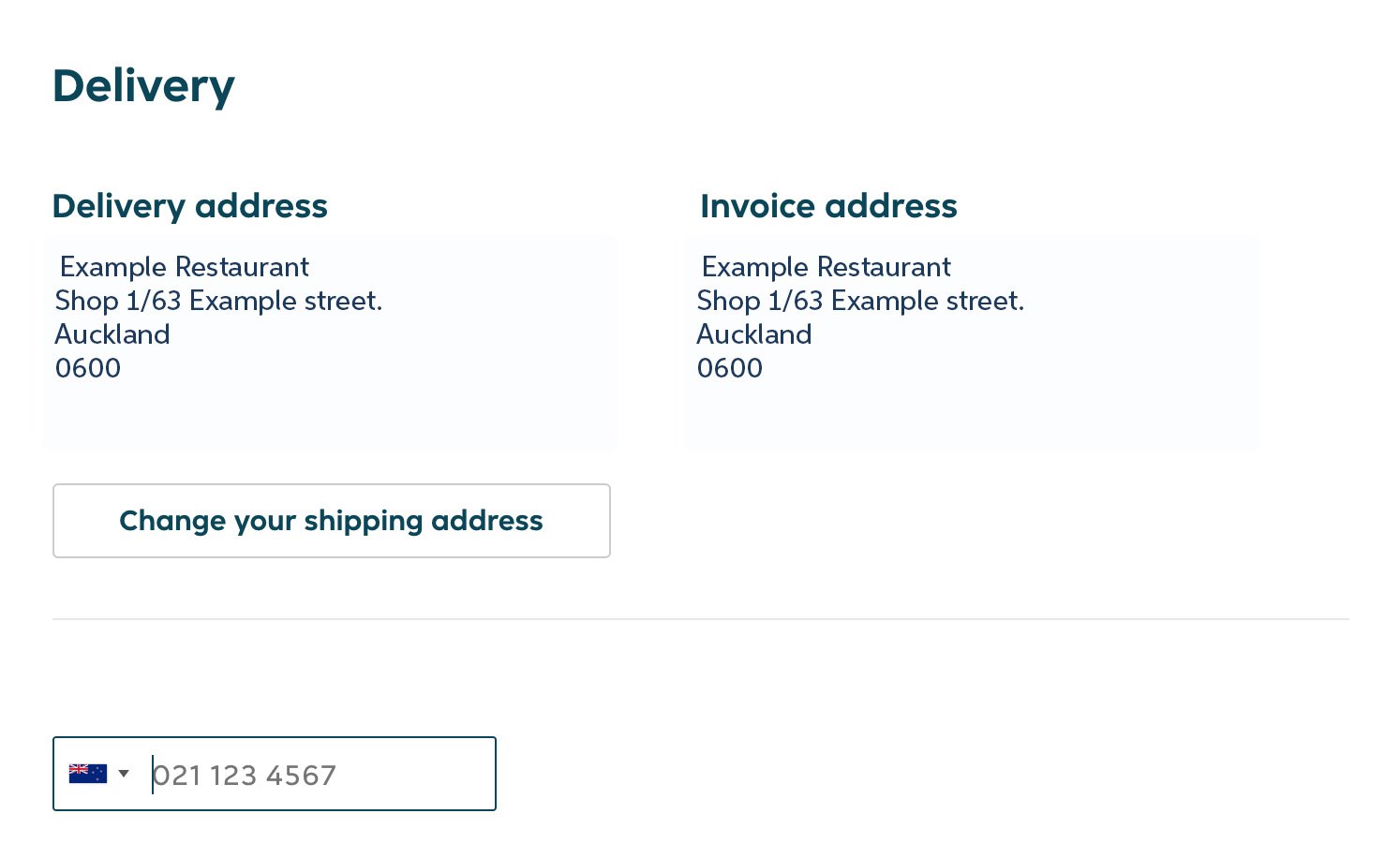 Updating your shipping address on the Menulog Shop | Menulog